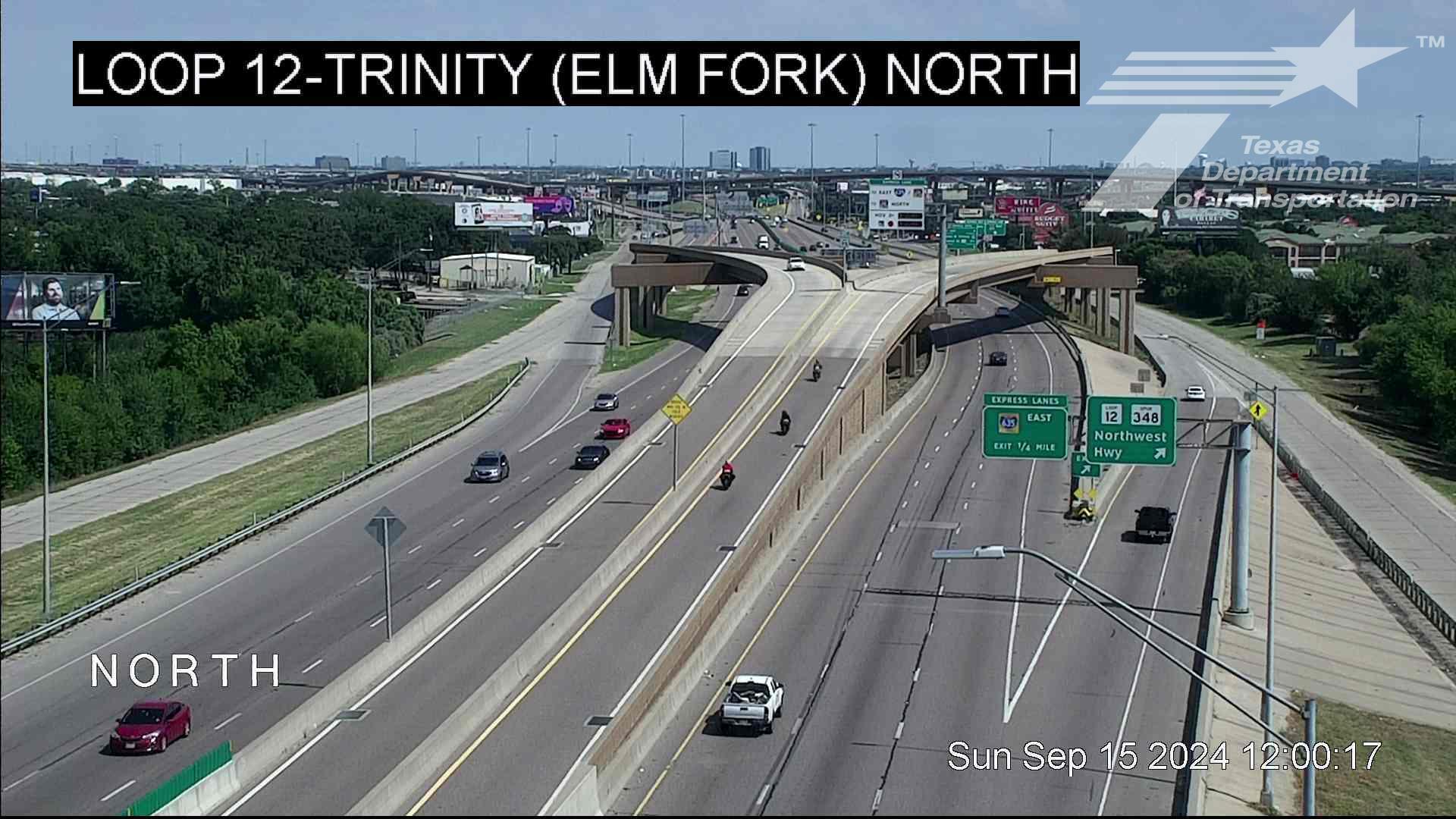 Dallas › North: Loop 12 @ Trinity (Elm Fork) North Traffic Cam