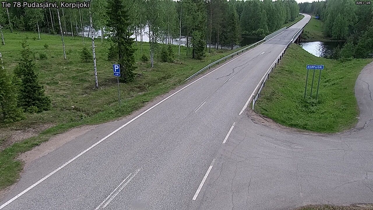Pudasjarvi: Tie - Korpijo - Puolangalle Landscape Webcam Finland