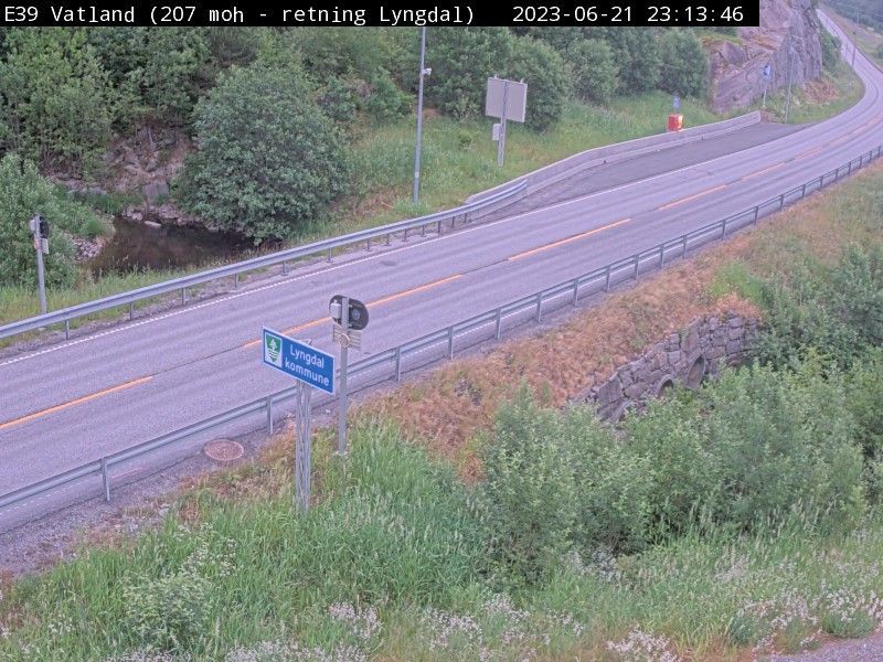 Vatland: E39 - Lyndal Traffic Cam Norway
