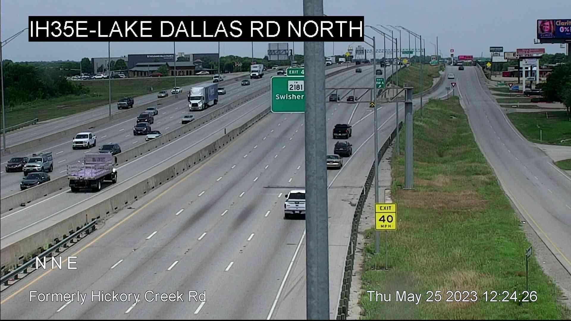 Lake Dallas › North: I-35E @ Hickory Creek Rd Traffic Cam