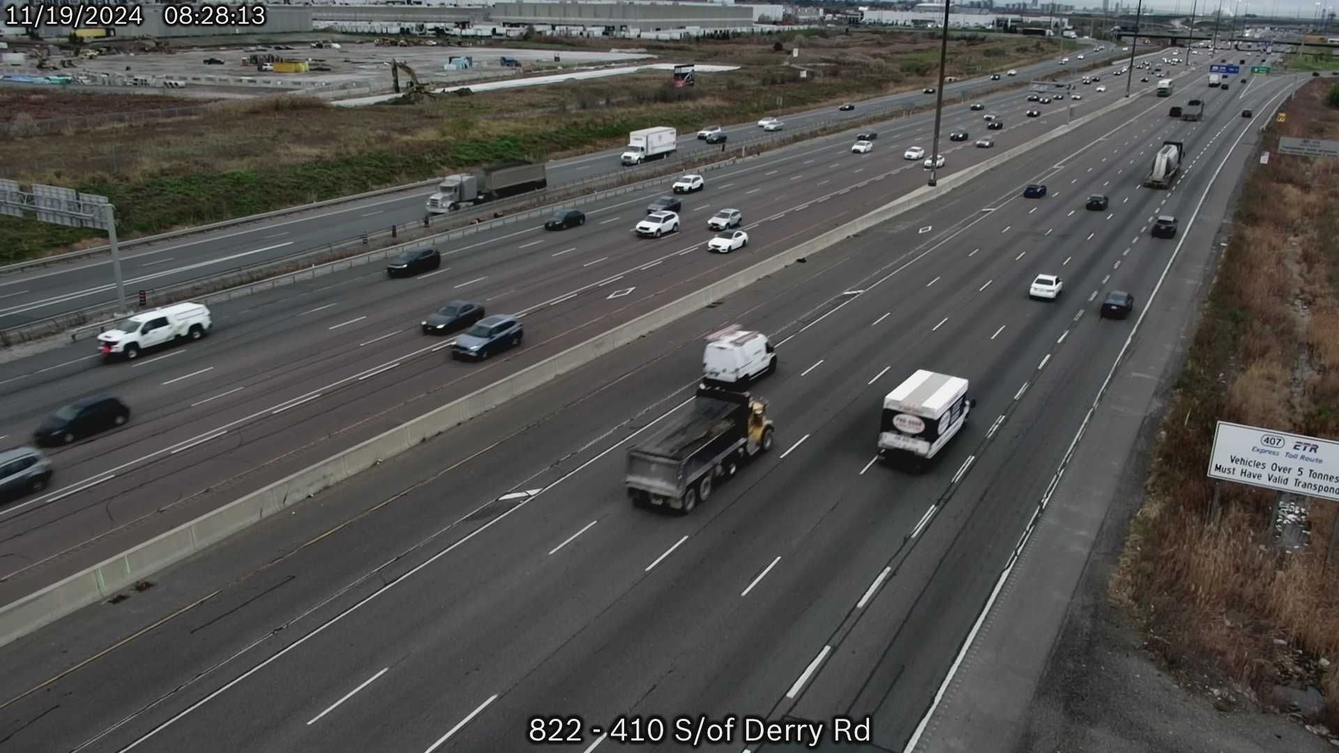 Mississauga: Highway 410 south of Derry Road Traffic Cam